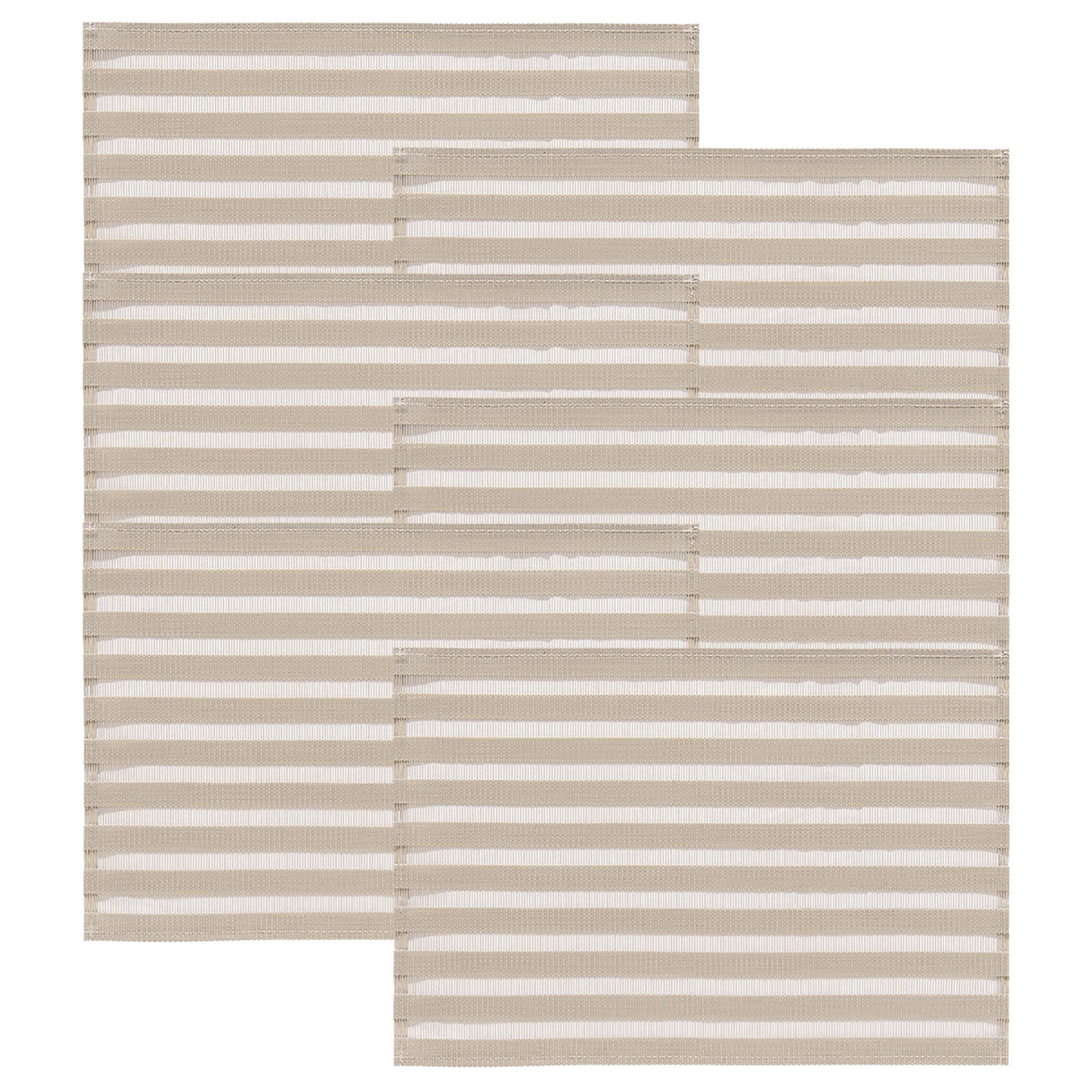 Kit Com 6 Lugar Americano Rayas Taupe - Copa&cia - Preçolândia