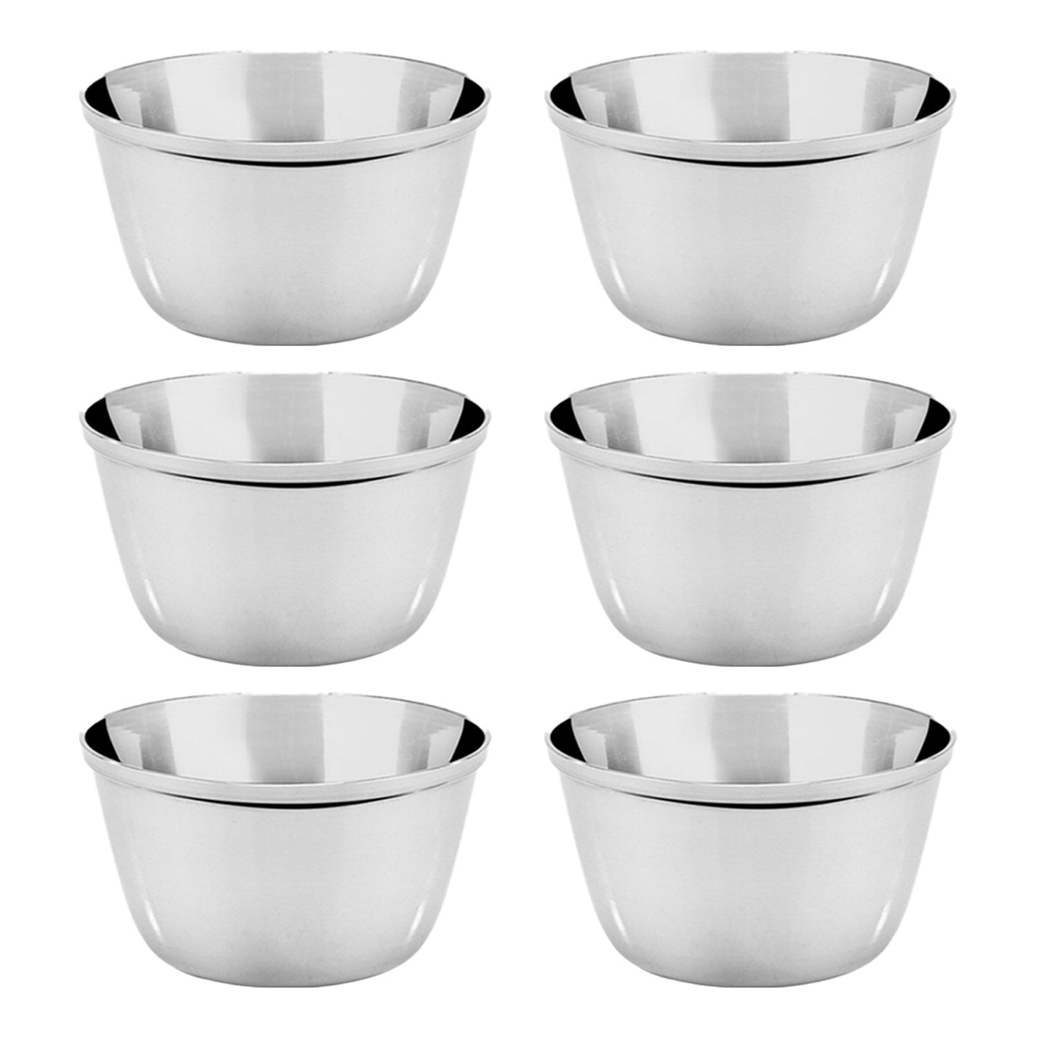 Kit Com 6 Ramekin 6,5cm 90mL Inox - Marcamix - Preçolândia