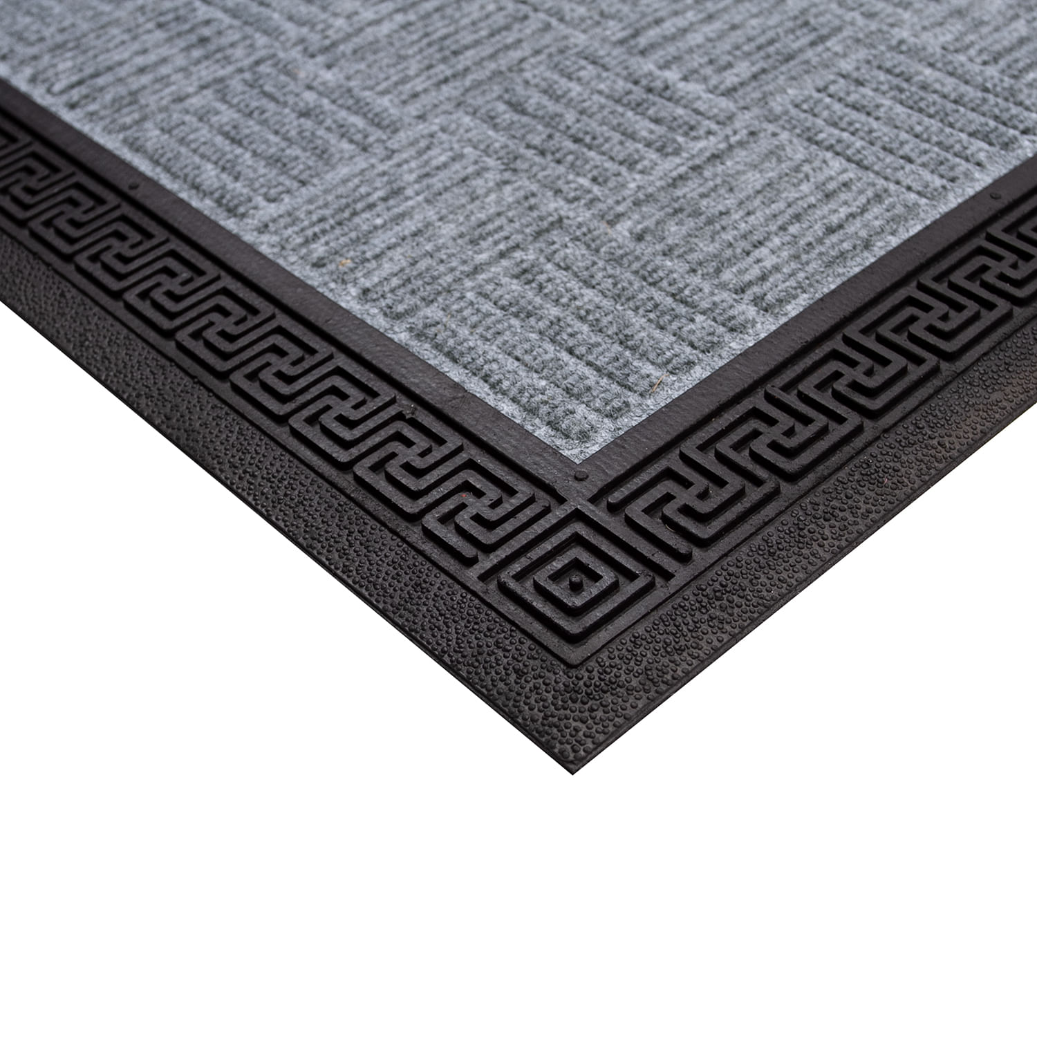 Capacho de Borracha 40x60cm Felix Preto e Cinza - Preçolandia - Preçolândia