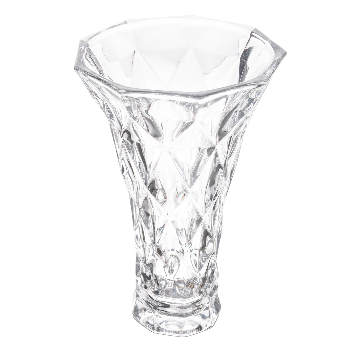 Vaso de Vidro Diamond 25cm - Preçolandia - Preçolândia