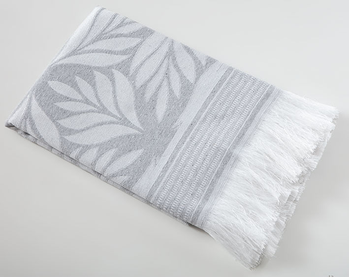 Manta para Sofá Leaf 1,40m Cinza - Preçolandia - Preçolândia