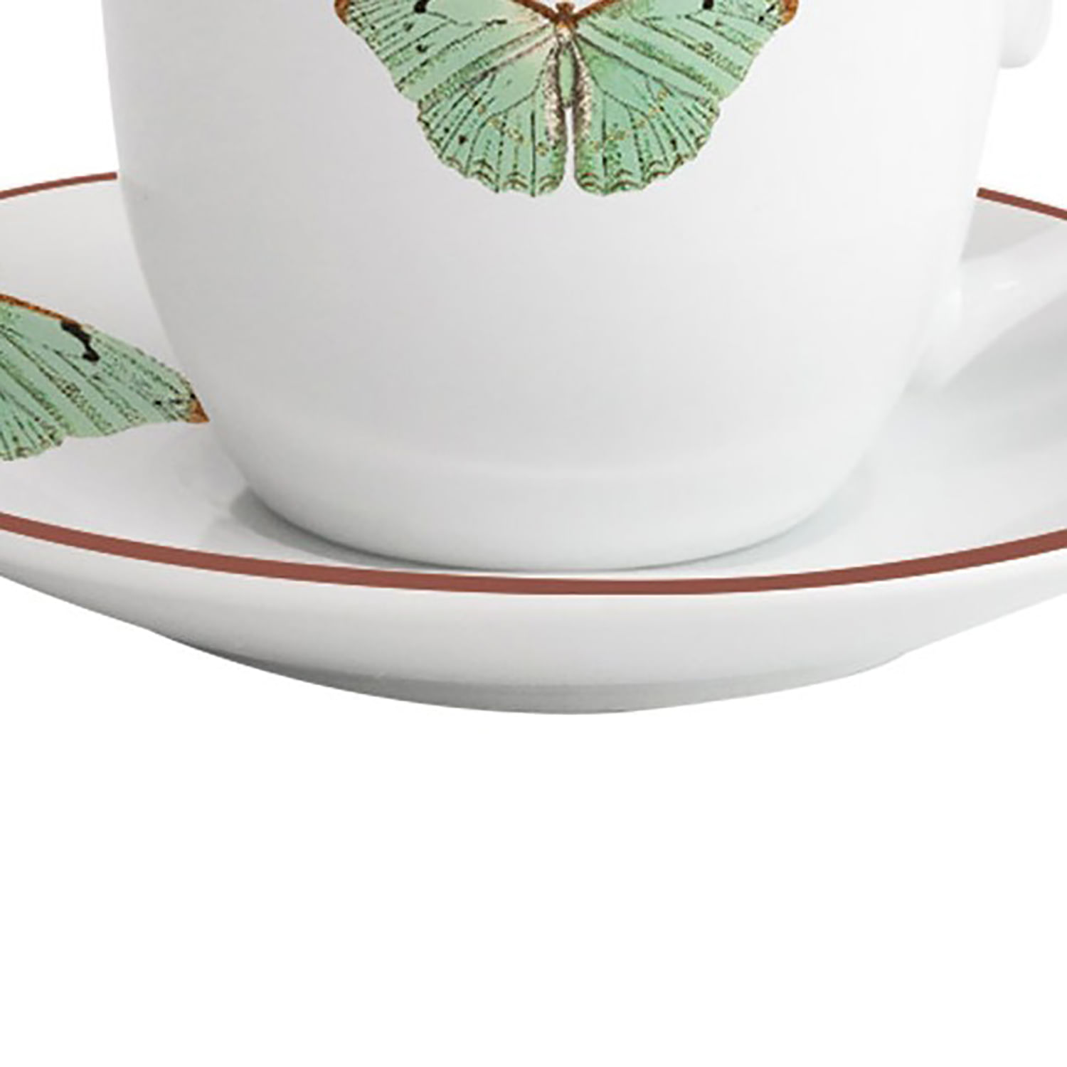 Xícara de Chá com Pires Borboleta 220ml - Preçolandia - Preçolândia